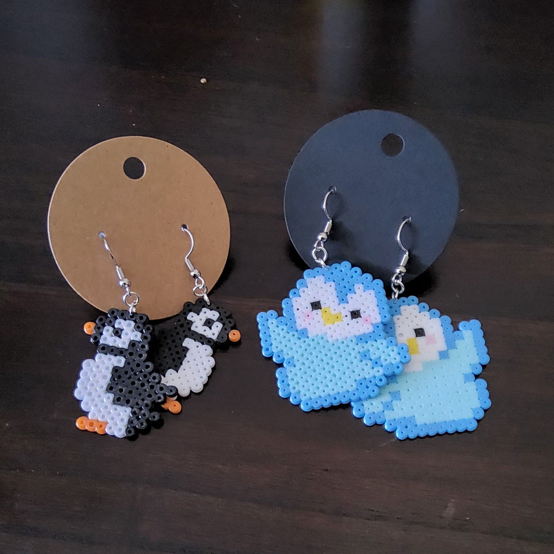 Penguin Mini Perler Bead Earrings - Etsy