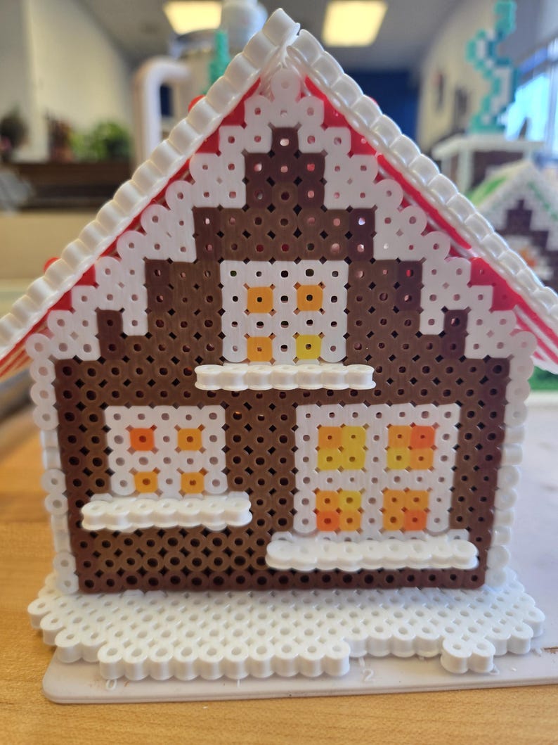 Gingerbread Perler Bead House - Christmas Table Decor - DIY Kit Option ...