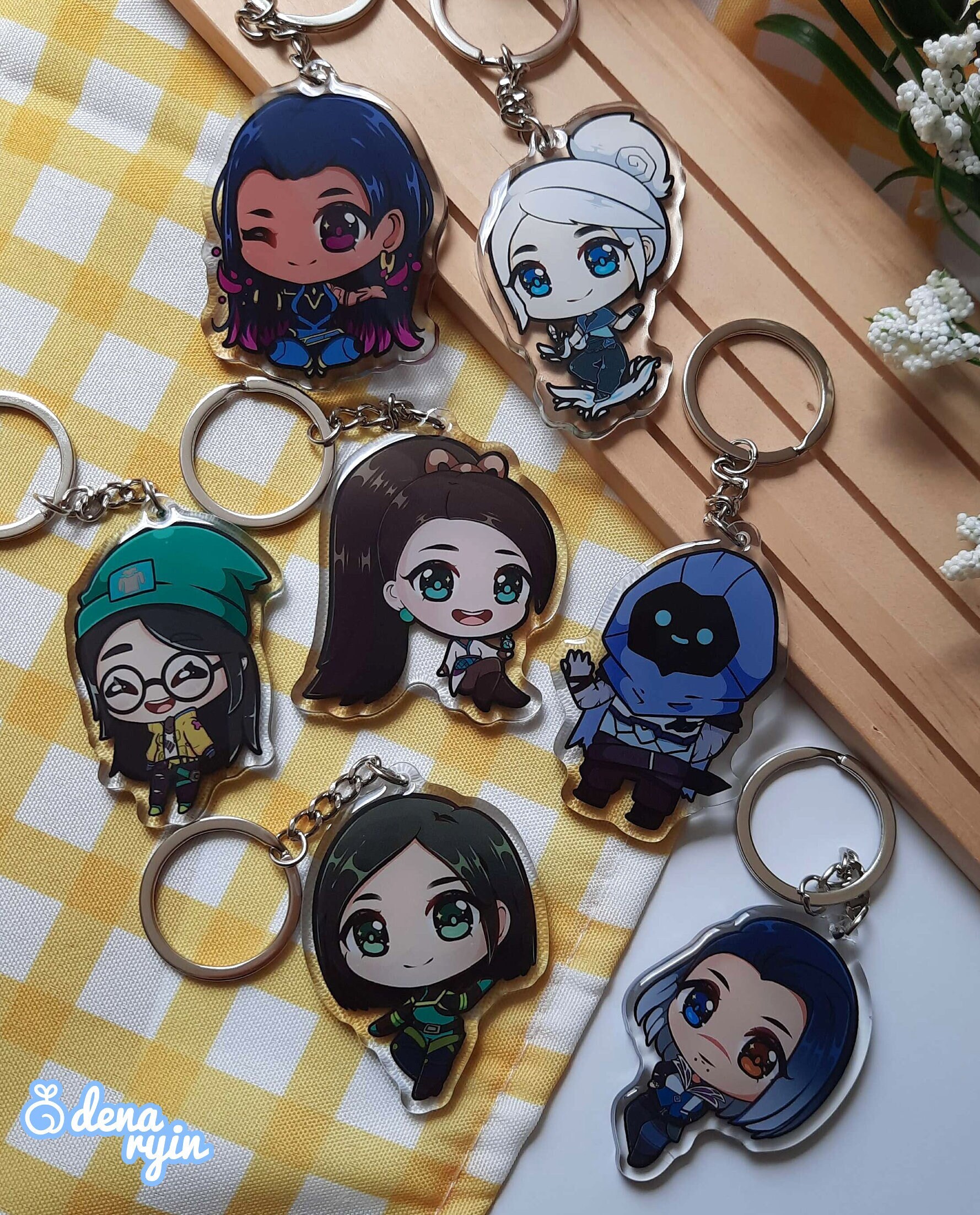 Chibi Agents Acrylic Keychain: Gaming Valorant Charm, Bag Accessory ...