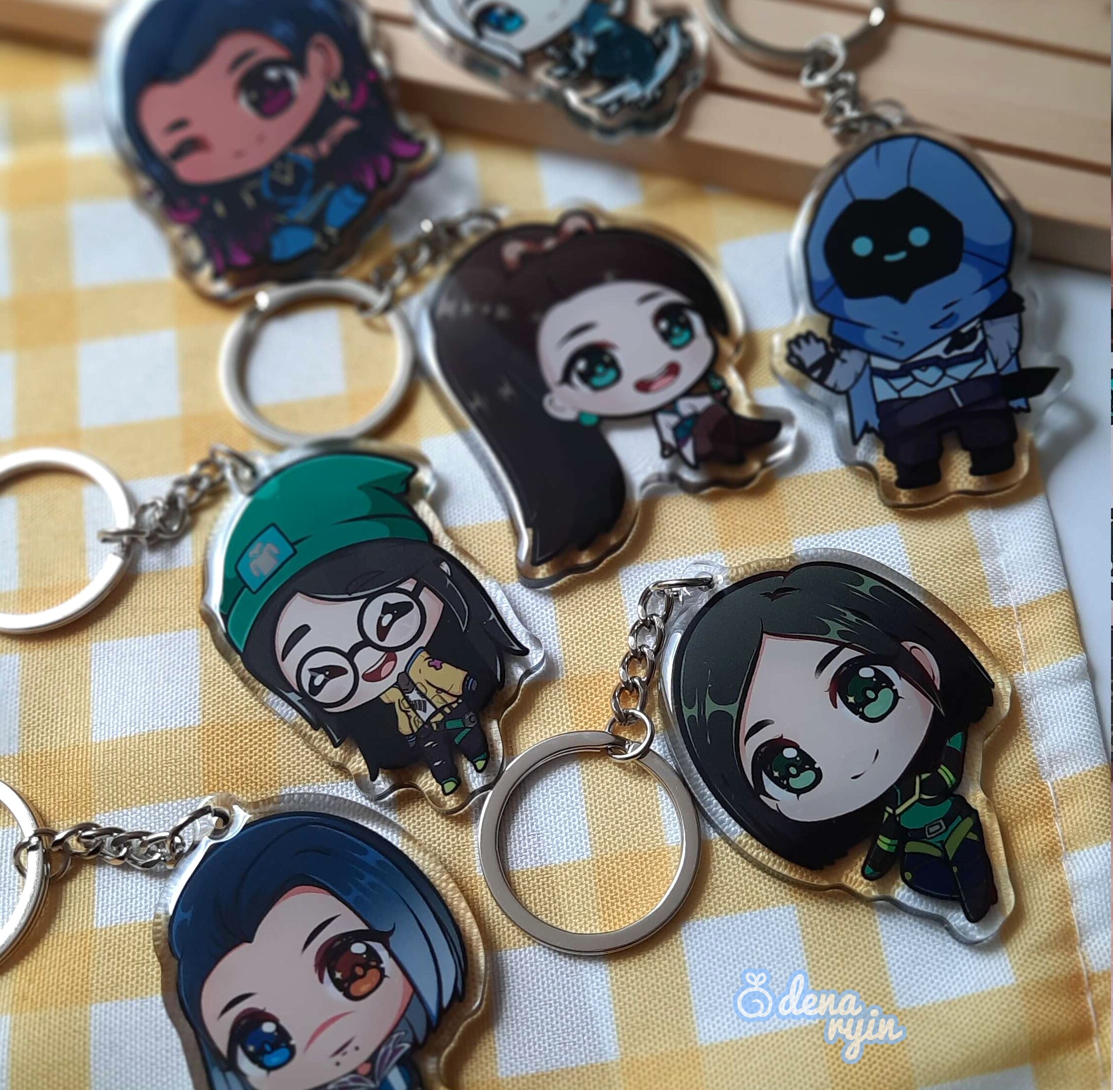 Chibi Agents Acrylic Keychain: Gaming Valorant Charm, Bag Accessory ...