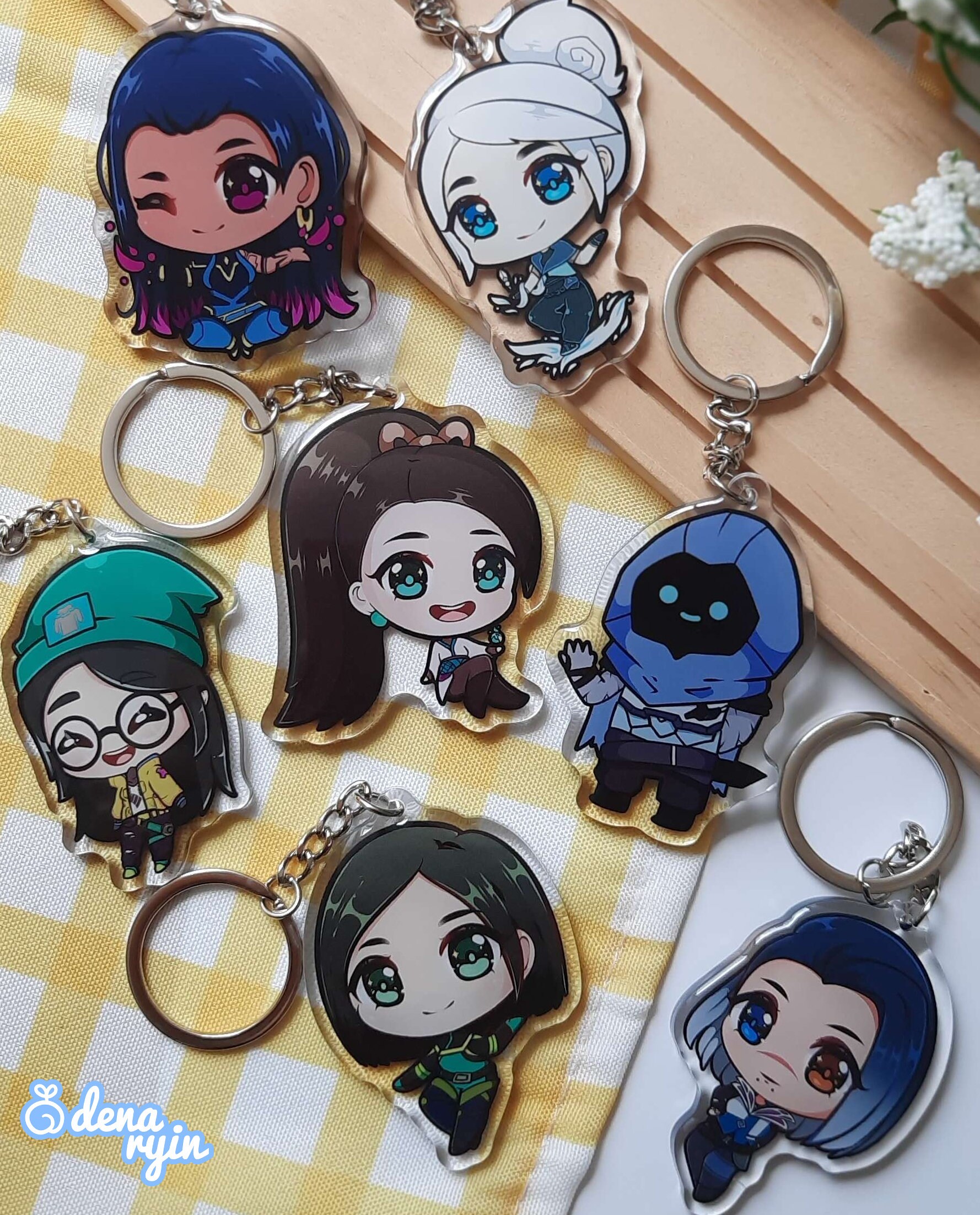 Chibi Agents Acrylic Keychain, Gaming Acrylic Charm, Gift for Gamer ...