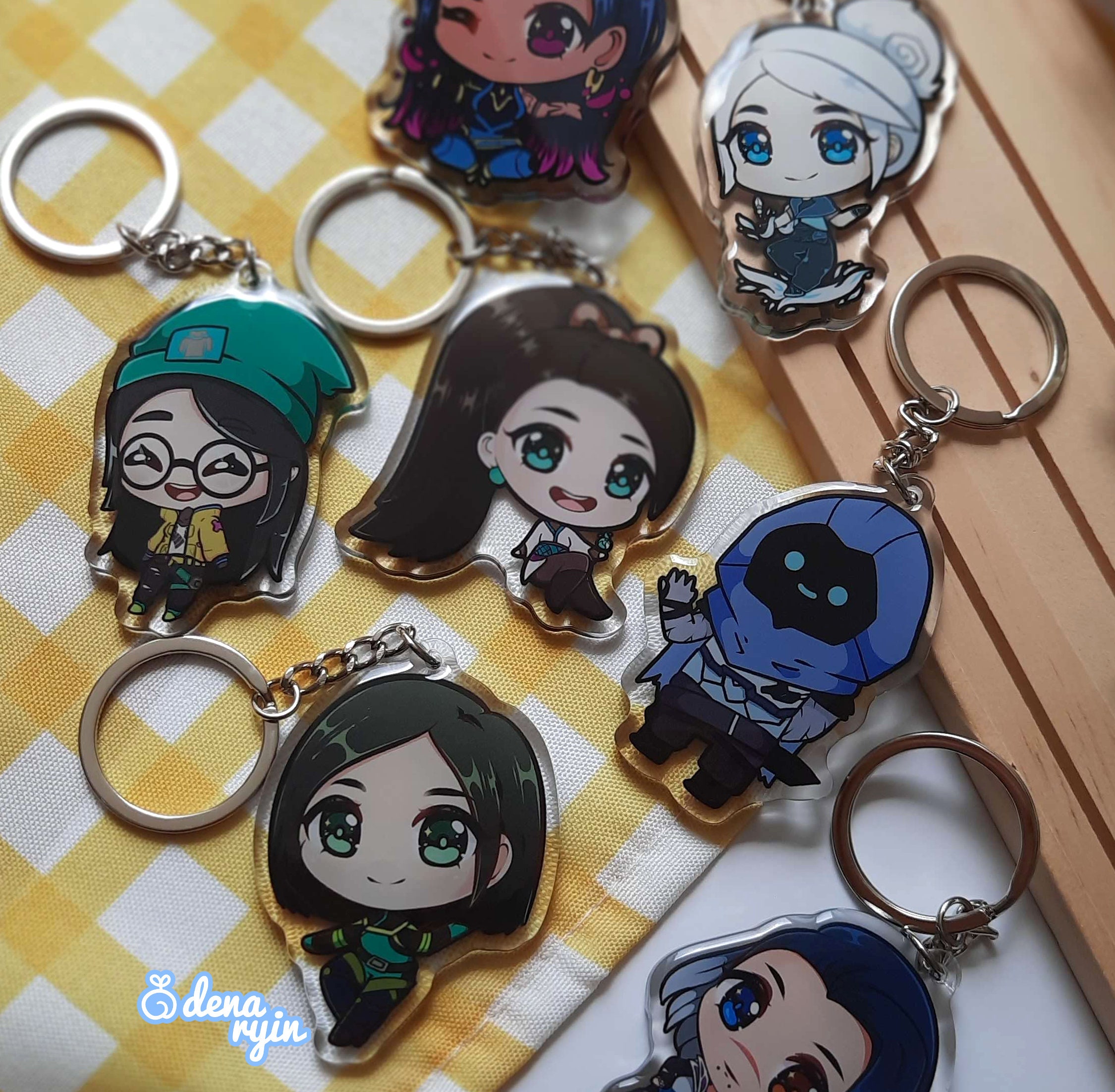 Chibi Agents Acrylic Keychain: Gaming Valorant Charm, Bag Accessory ...