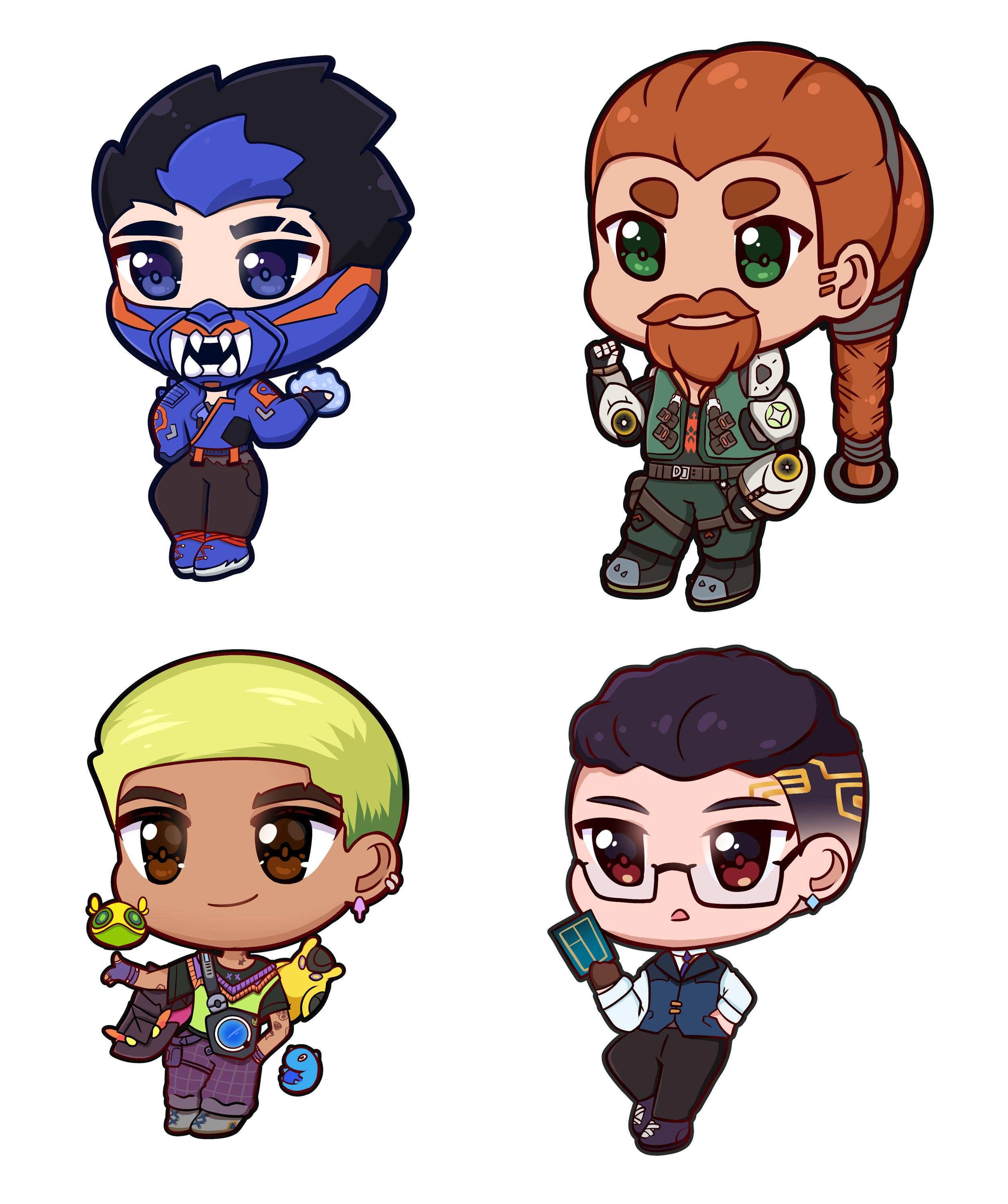 Chibi Agents Acrylic Keychain: Gaming Valorant Charm, Bag Accessory ...