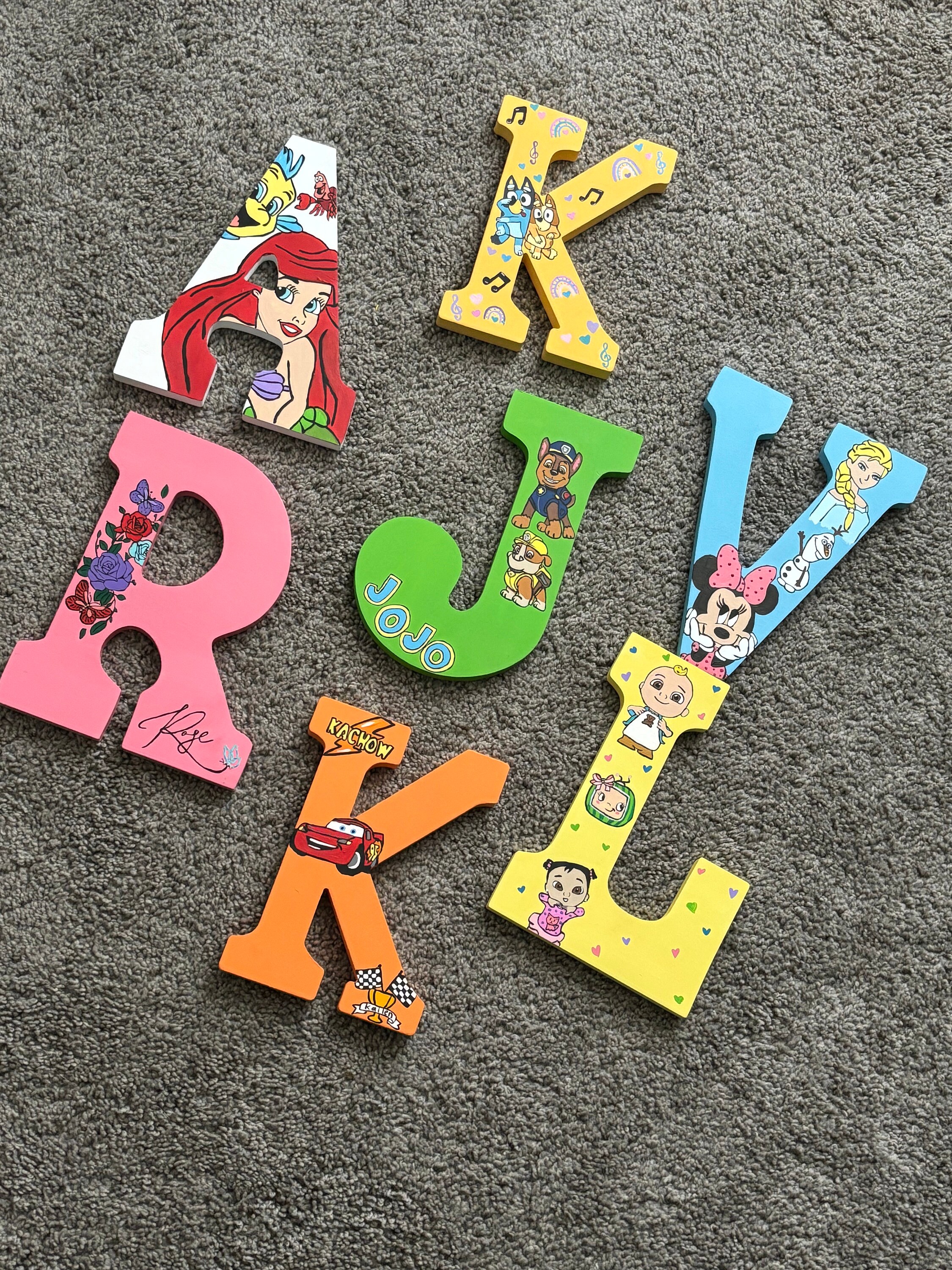 Hand Painted Letters/custom Wood Letters/childrens Gifts/wood Letters ...