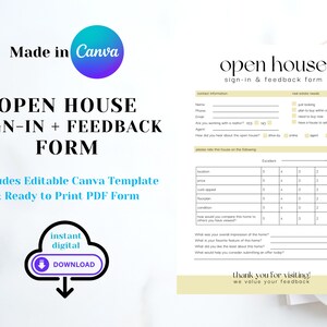 Real Estate Sign in and Feedback Form | Real Estate Marketing | Canva ...