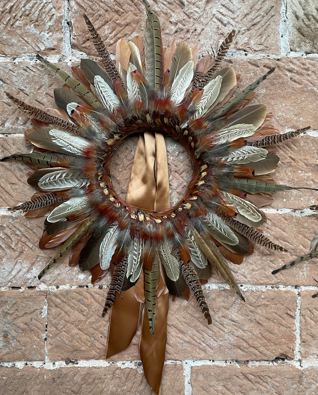 Feather Wreath Pheasant Goose and Rooster 24 Inches Diameter - Etsy UK