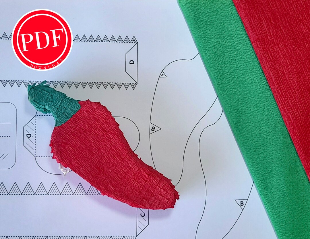 Patrón digital de mini piñata de chile. Imprimible - Etsy España