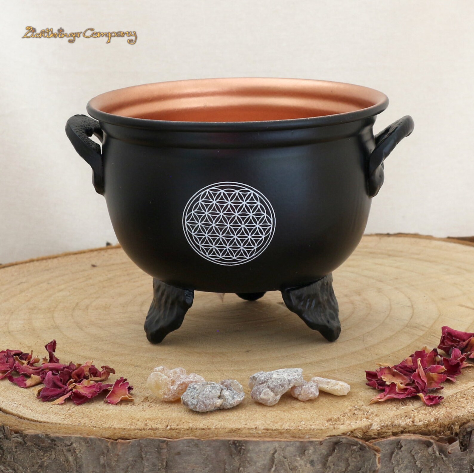 Incense cauldron with flower of life Cauldron witch's | Etsy