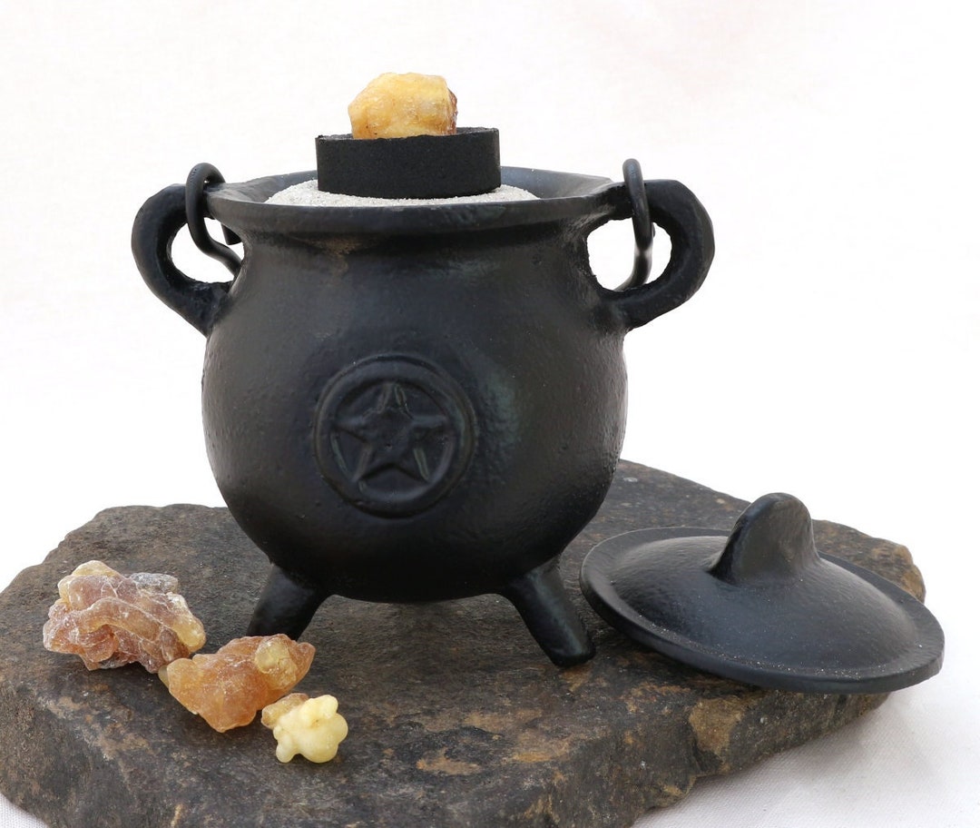 Cauldron Cauldron Incense Burner With Pentagram Cast Iron Archaic ...