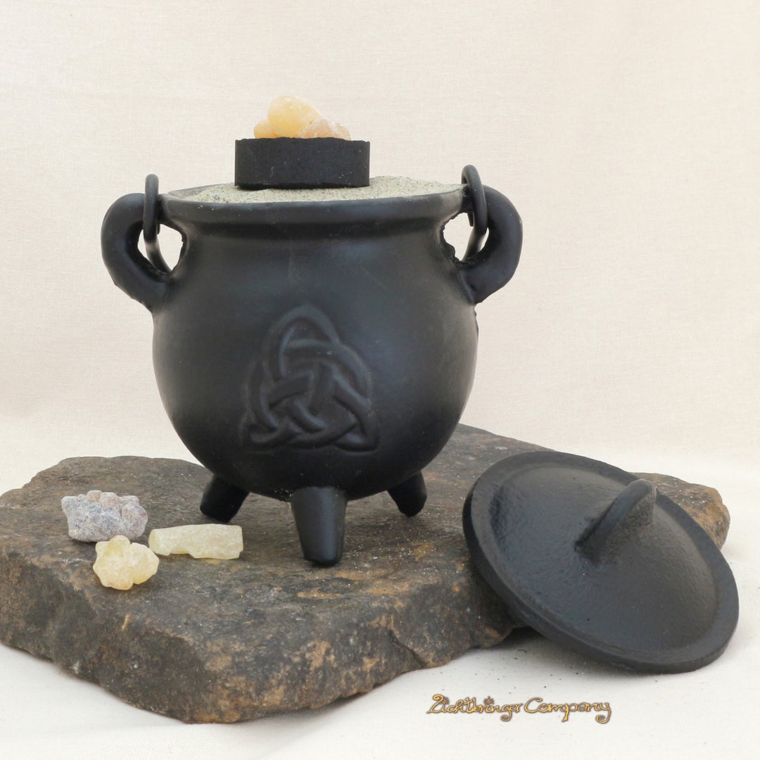 Witches Cauldron Incense Burner With Celtic Knot Heavy Cast Iron ...