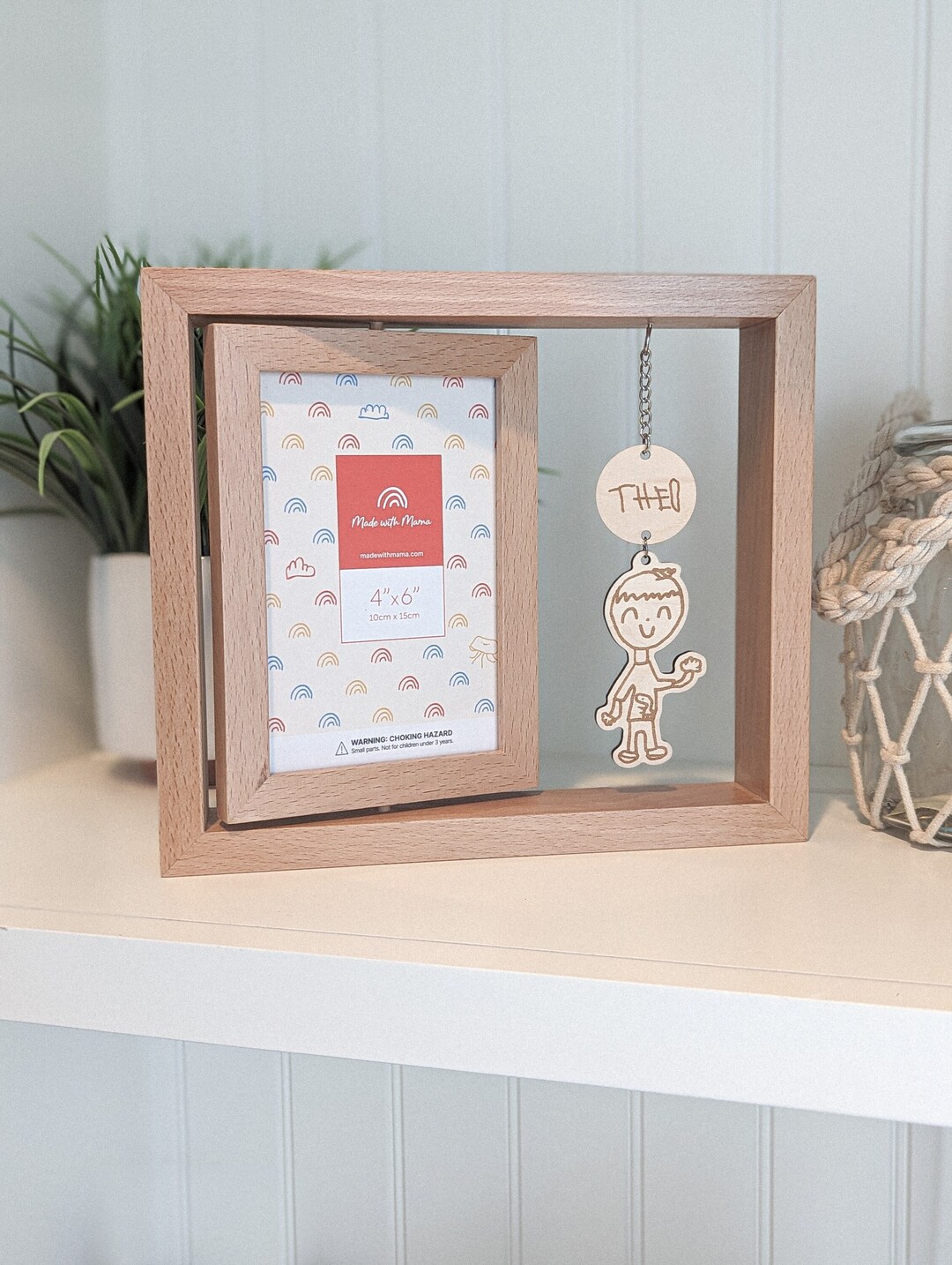 Personalized Rotating Picture Frame, Kids Drawing, Grandparent Gift ...