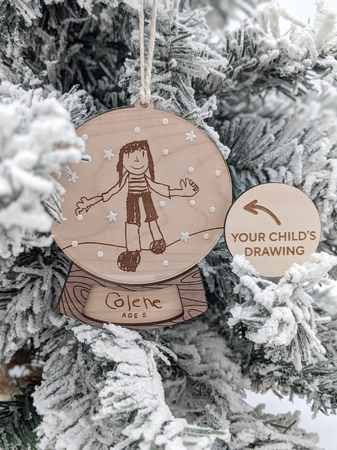 Your Child's Self Portrait Ornament, Snow Globe, Christmas Keepsake ...