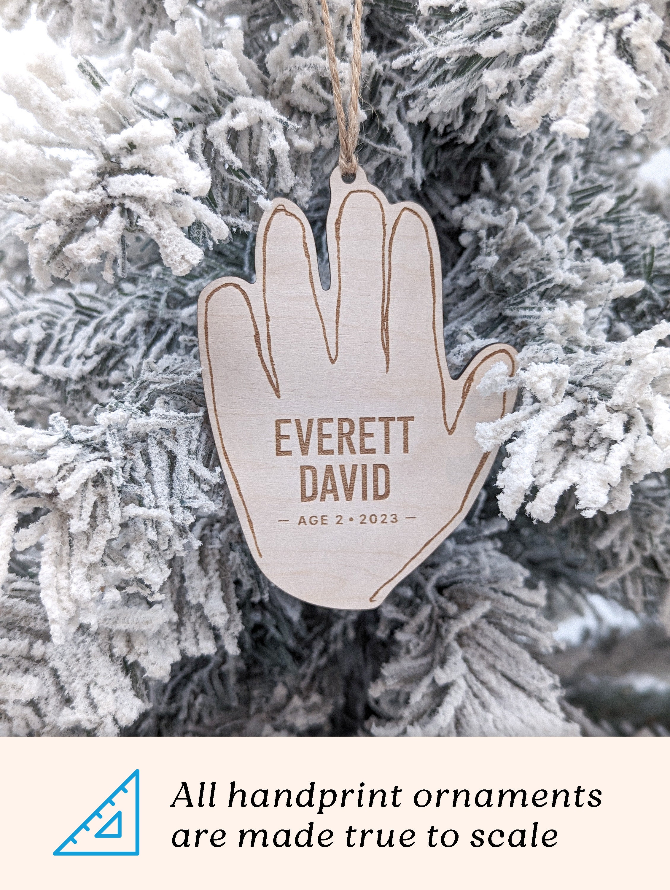Your Child's Handprint Ornament, Christmas Keepsake, Kid's Handwriting ...