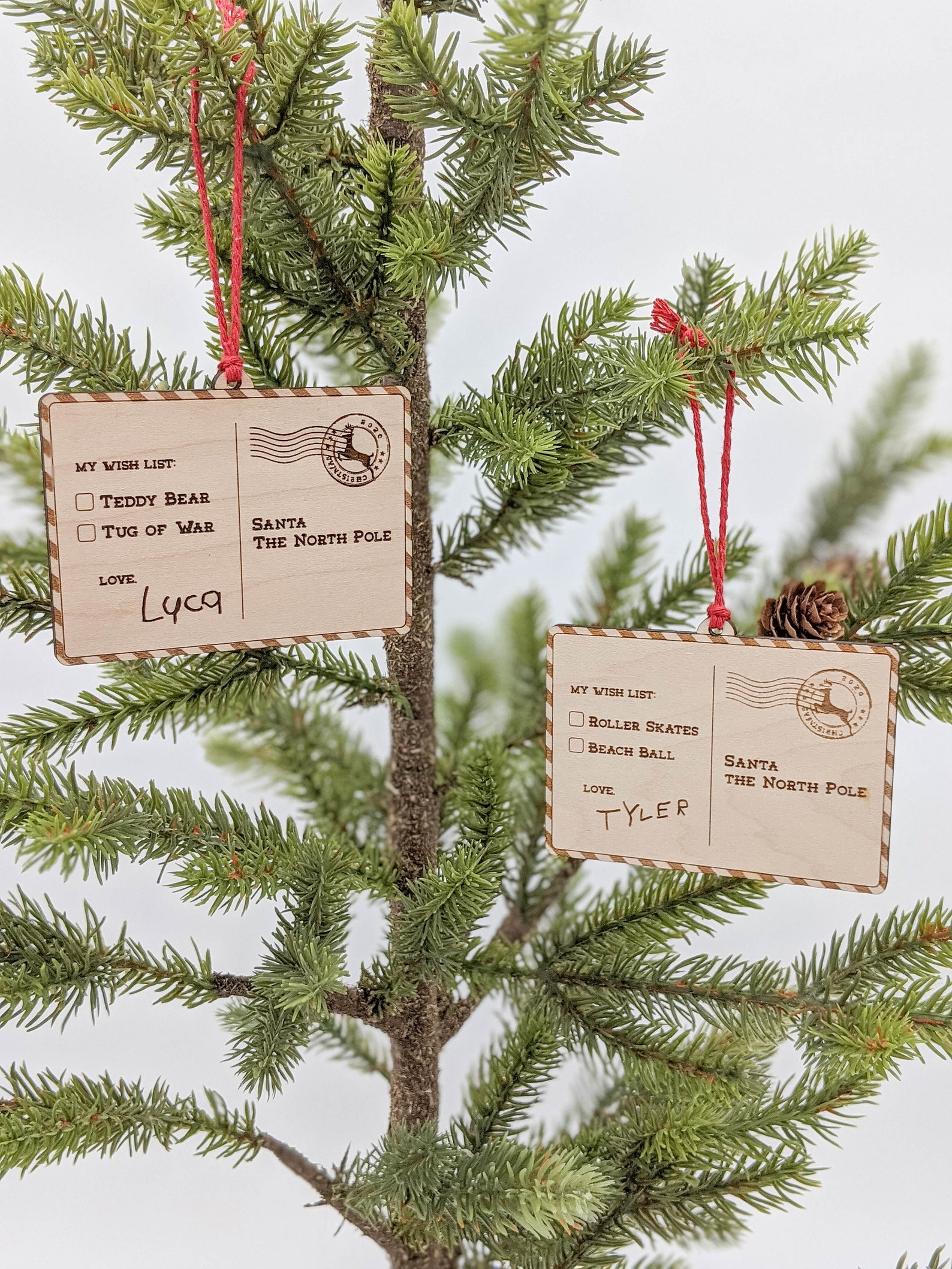 Child's Christmas Wish List Ornament Santa Family - Etsy