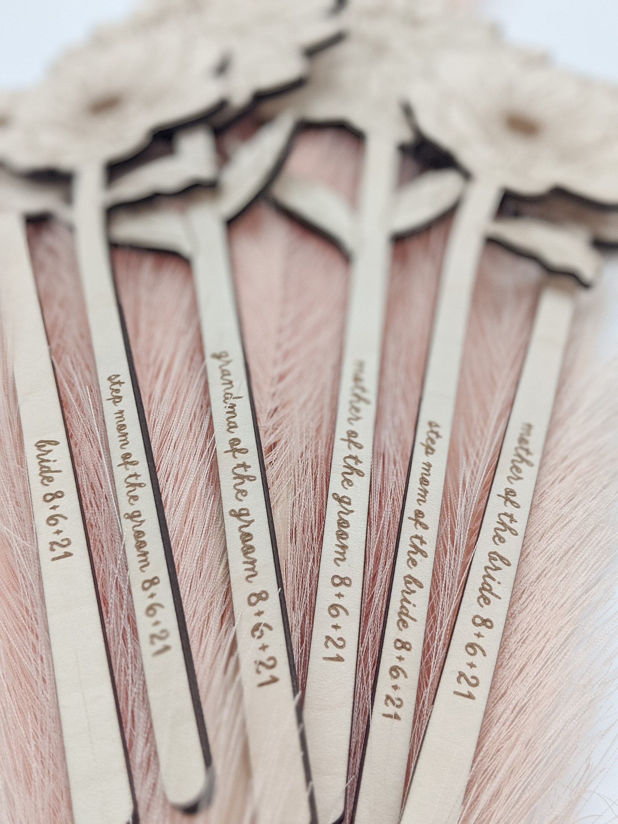 Custom Wedding Engraved Wooden Flower - Personalized Wedding Reception ...