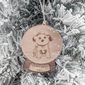 Your Child's Self Portrait Ornament, Snow Globe, Christmas Keepsake ...