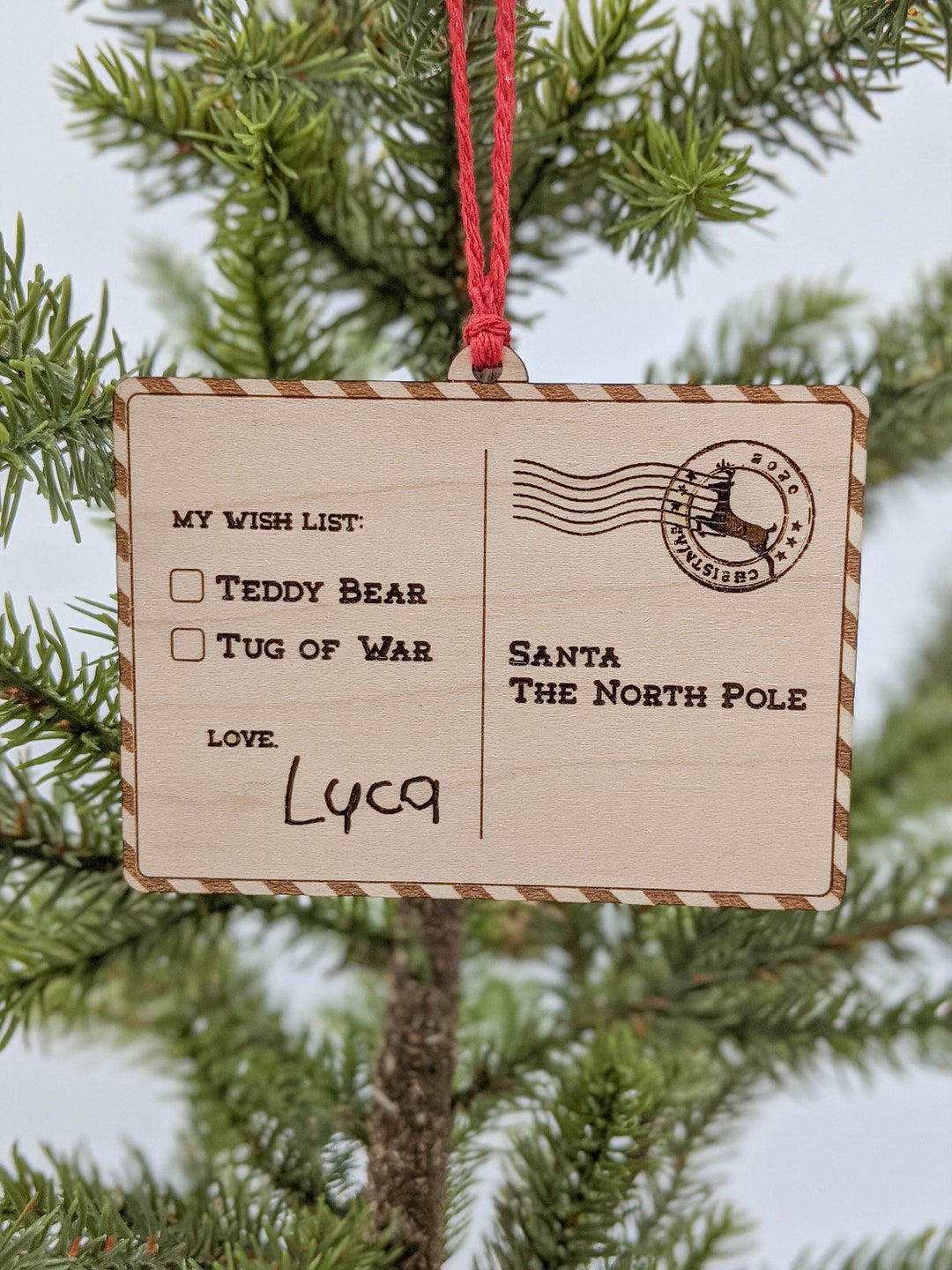 Child's Christmas Wish List Ornament Santa, Family Keepsake, Kid's ...