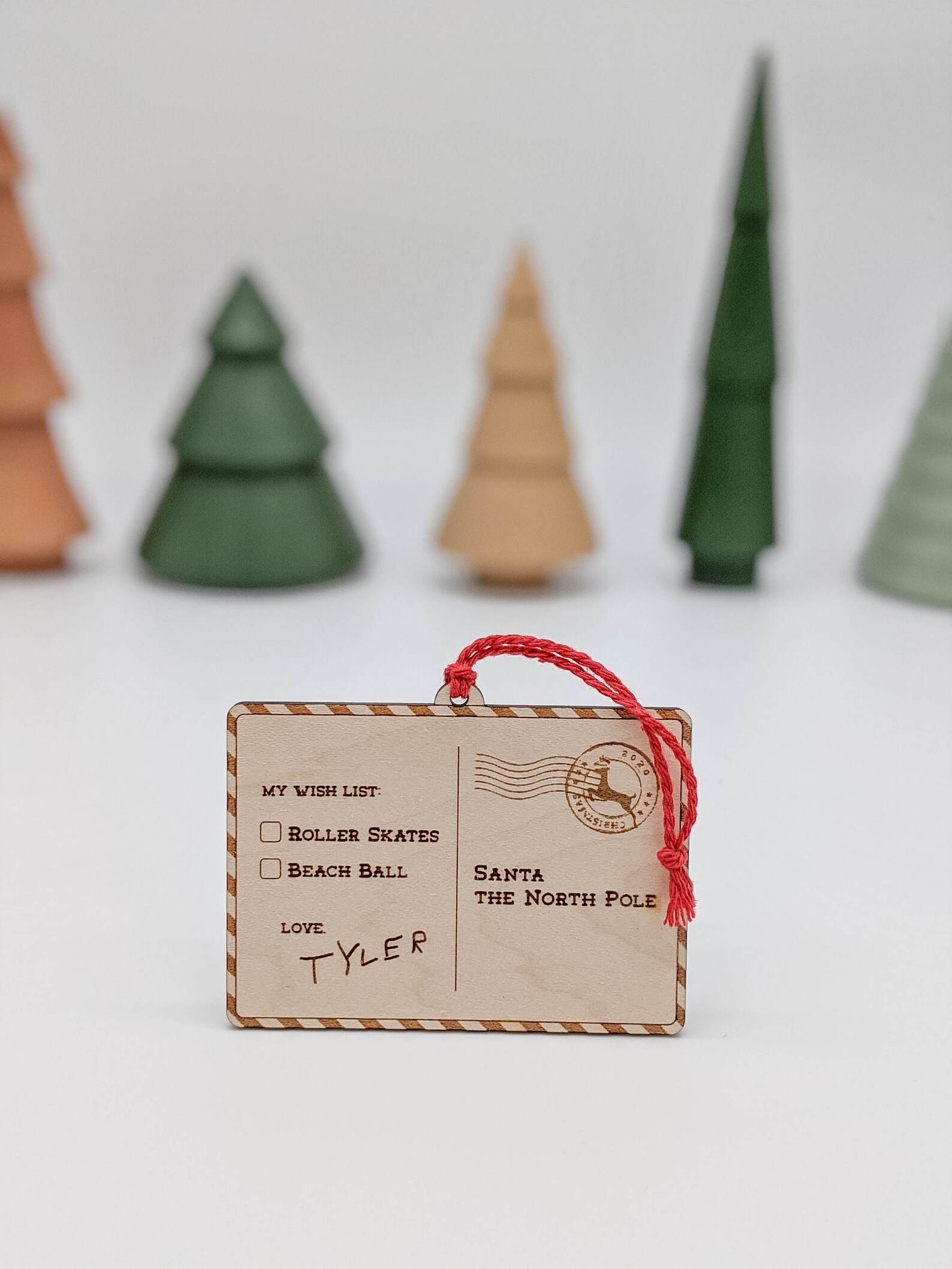 Child's Christmas Wish List Ornament Santa Family - Etsy