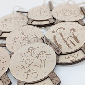 Your Child's Self Portrait Ornament, Snow Globe, Christmas Keepsake ...