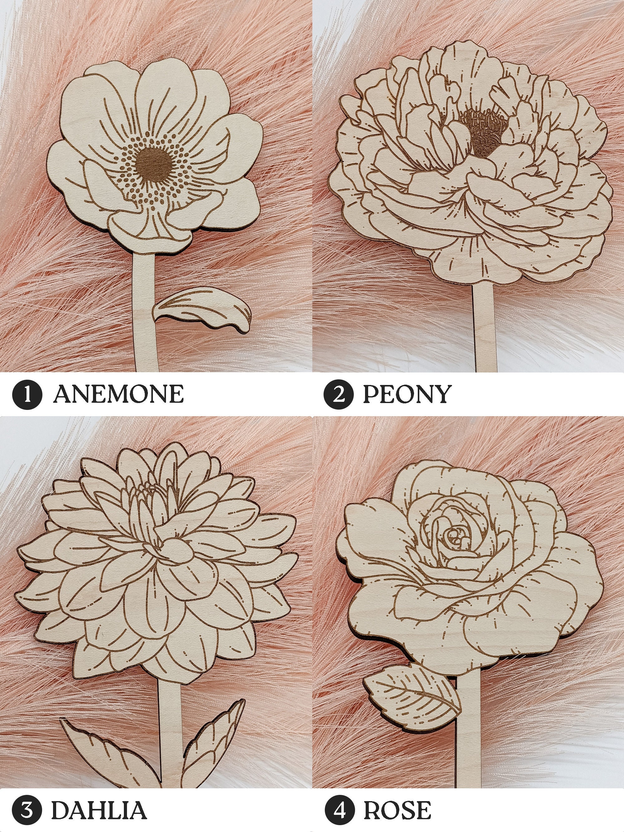 Wood Flowers, Anniversary Gift, 50th, 25th, 20th, 10th, 5 Year, 1 Year ...