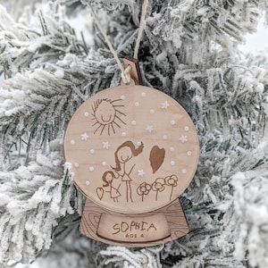 Your Child's Self Portrait Ornament, Snow Globe, Christmas Keepsake ...