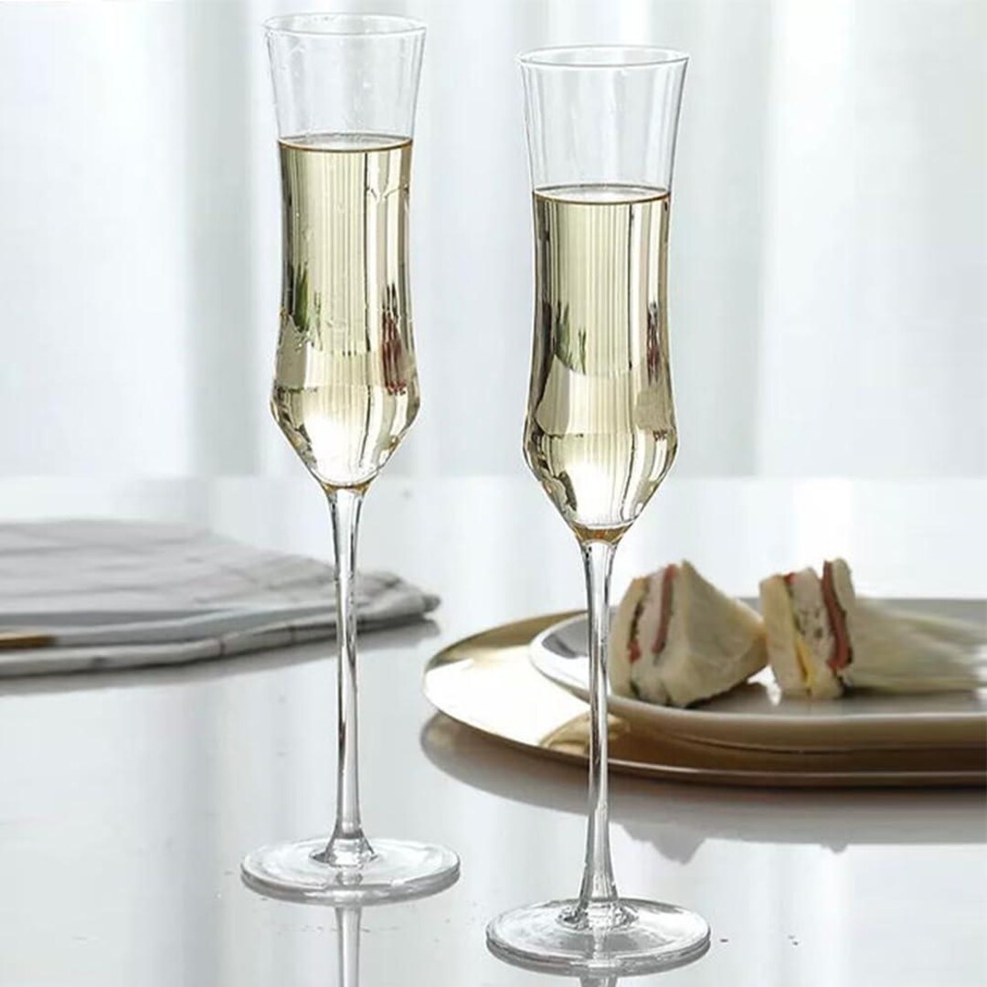 Tube Wine Glasses Set of 2 160ml Wide Mouth Luxury Wine Glass Fancy ...