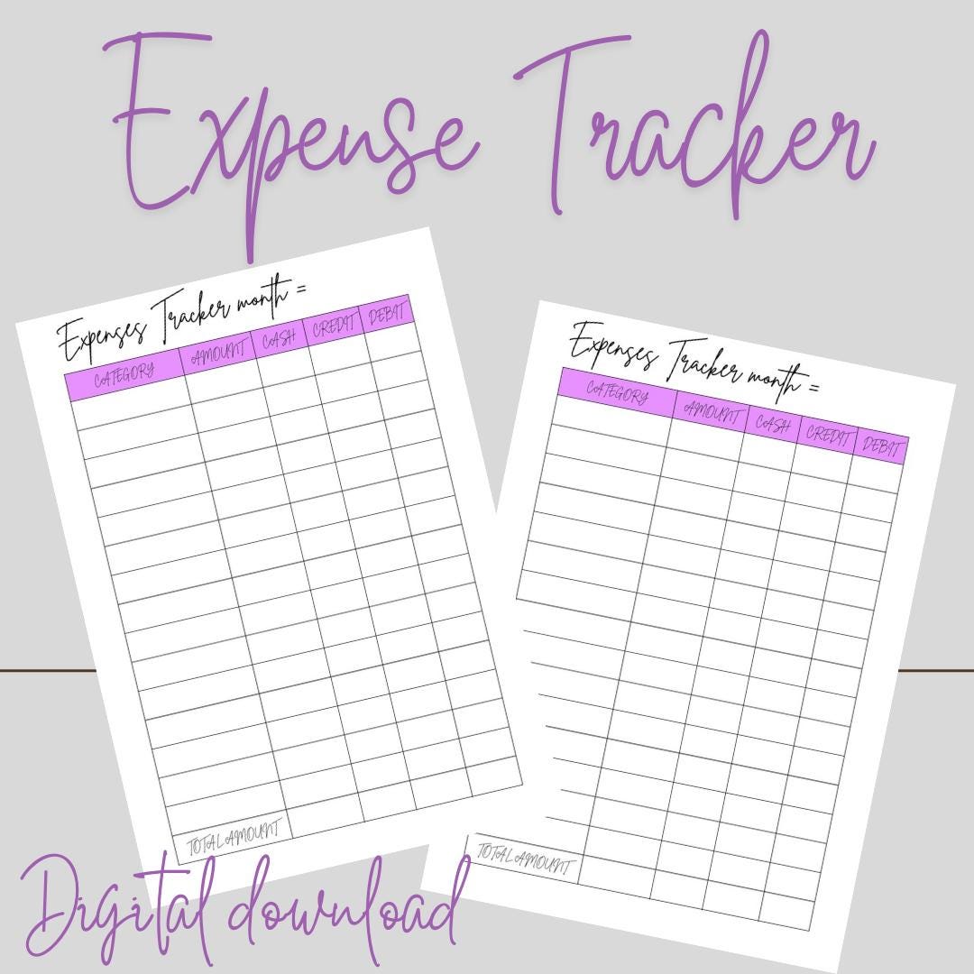Digital Expenses Tracker Printable Side Income Budget Planner Financial ...
