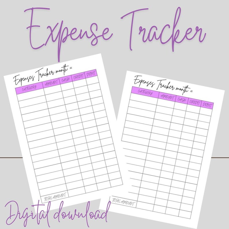 Digital Expenses Tracker Printable Side Income Budget Planner Financial ...