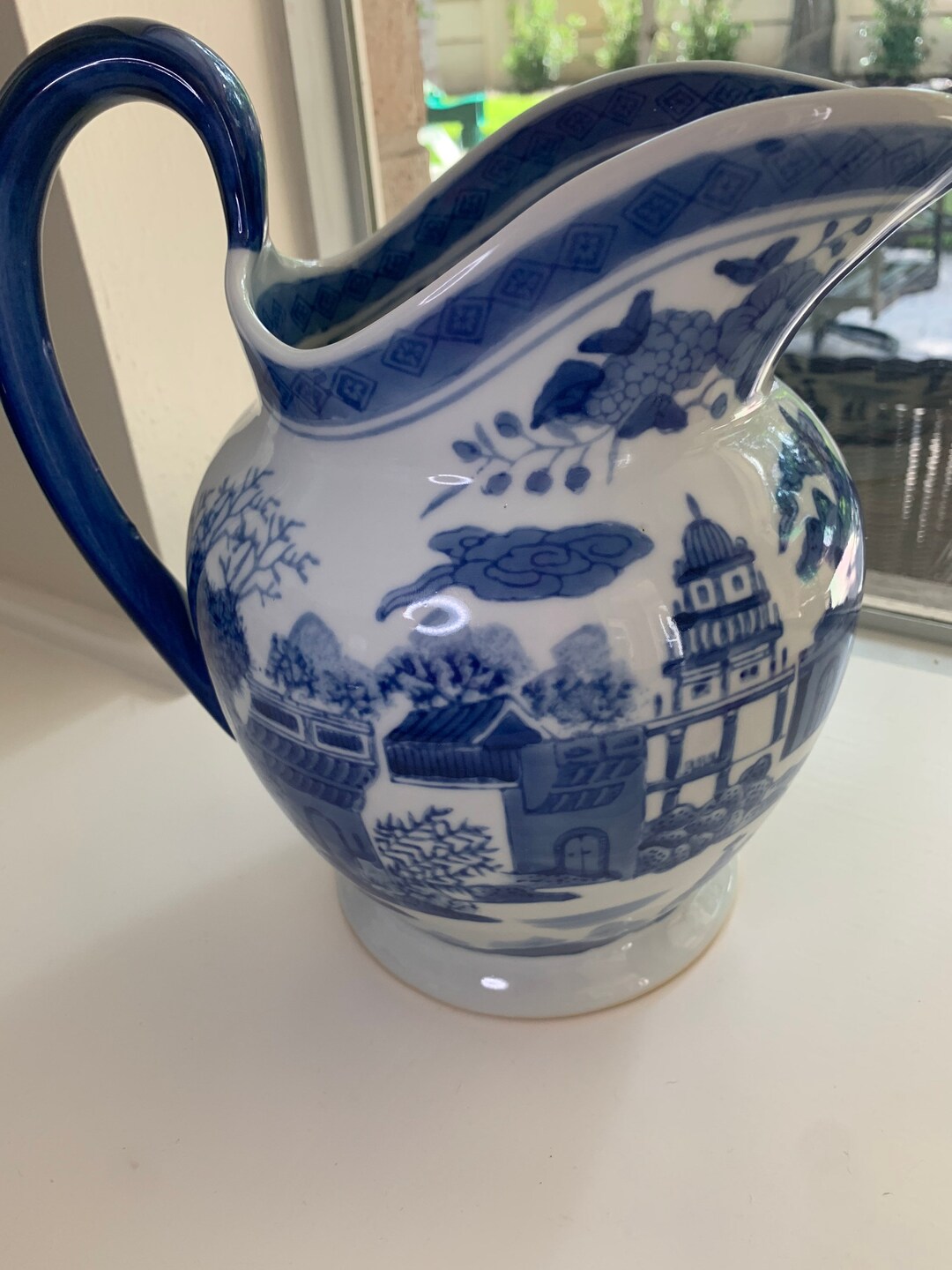 BLUE AND WHITE Chinese Asian Jug or Vase Home Decor - Etsy