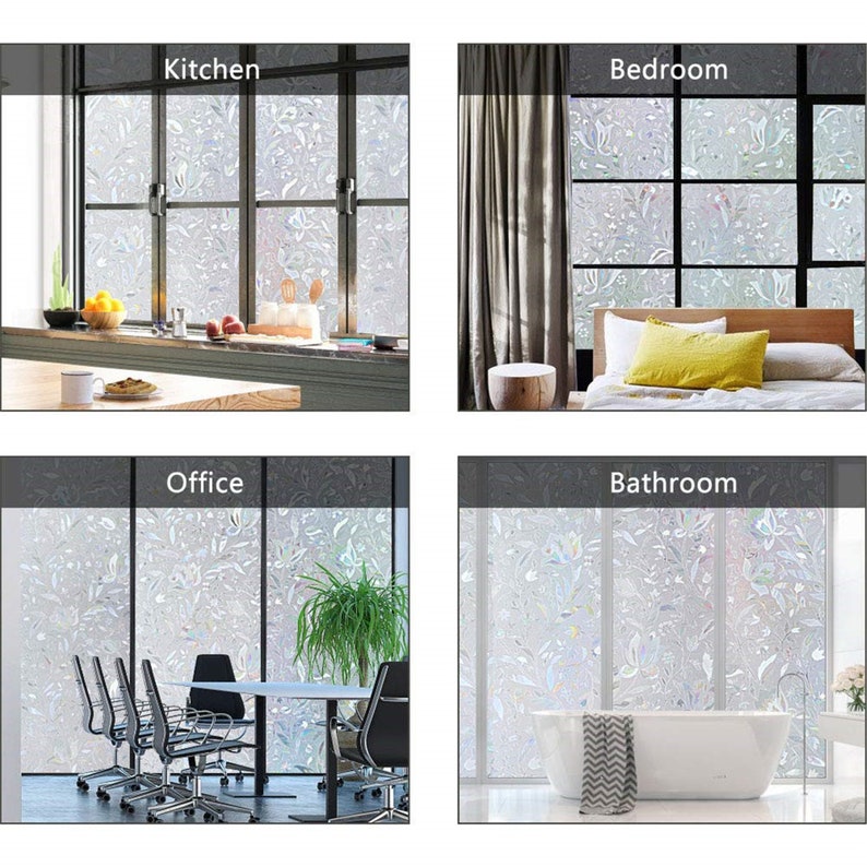 3D Privacy Window Film Self-adhesive Decorative Static Film | Etsy