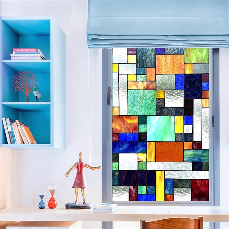 Custom Size Window Film Stained Glass Stickers Static Cling - Etsy