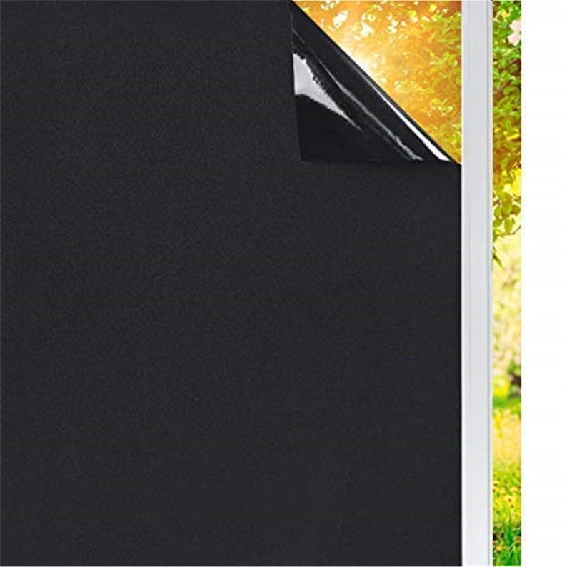 Static Cling Total Blackout Window Film Privacy Room Darkening Window ...