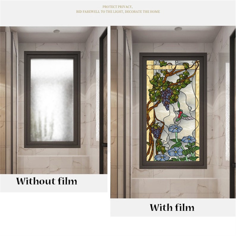 Glass Window Film Retro Church Painted Frosted Static Cling - Etsy