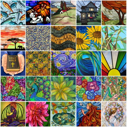Custom Size Stained Glass Window Film Stickers Static Cling - Etsy