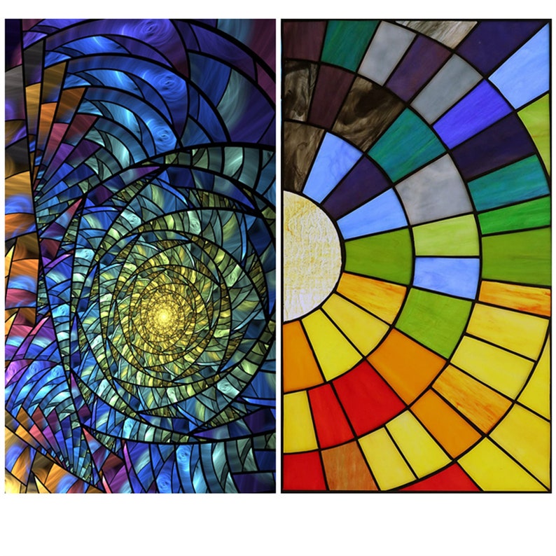 Custom Size Window Film Stained Glass Stickers Static Cling - Etsy