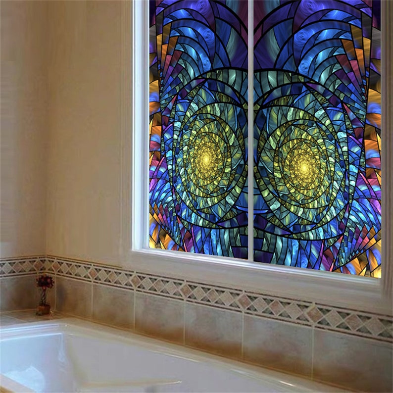 Custom Size Window Film Stained Glass Stickers Static Cling - Etsy