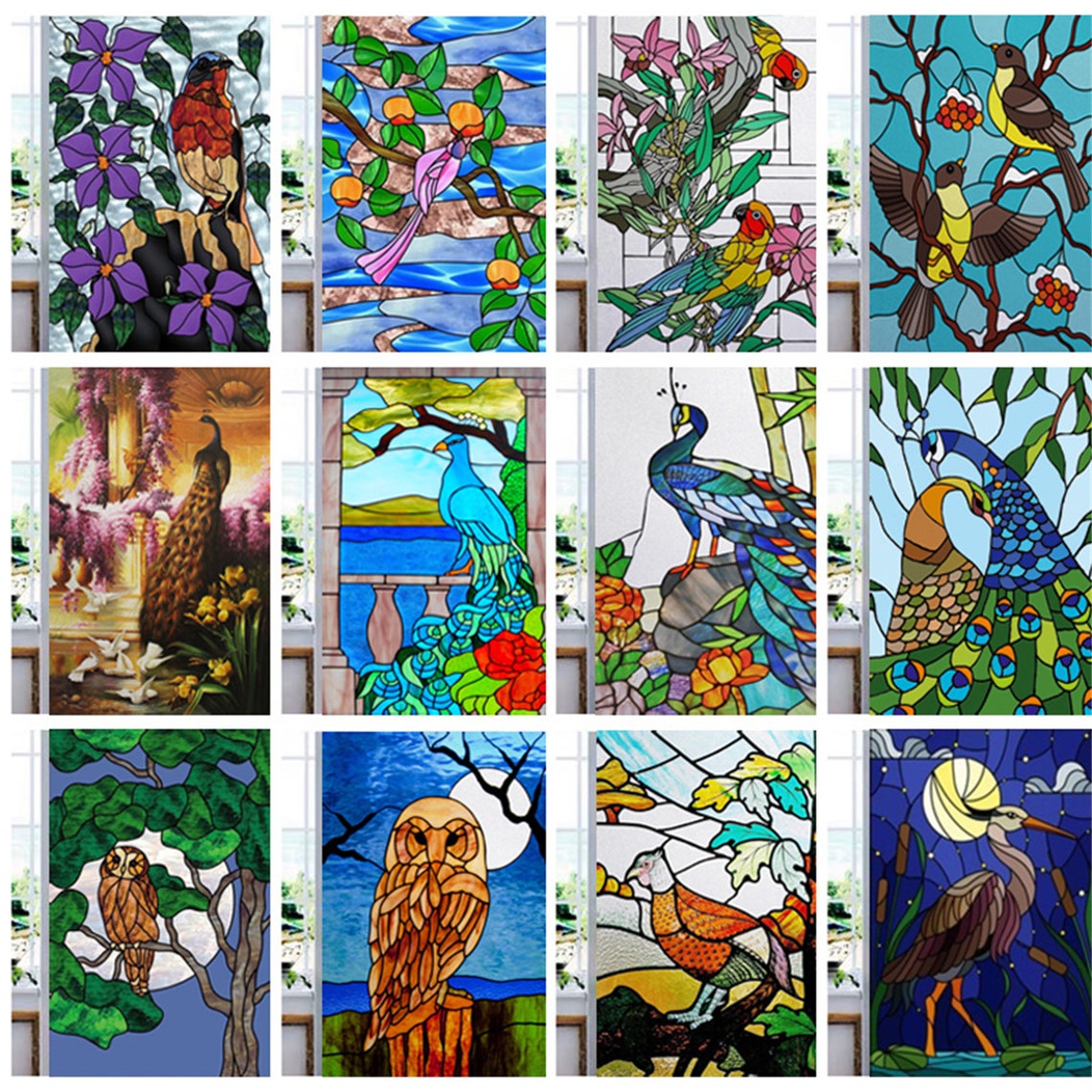 Window Film Stained Glass Stickerscustom Size Static - Etsy