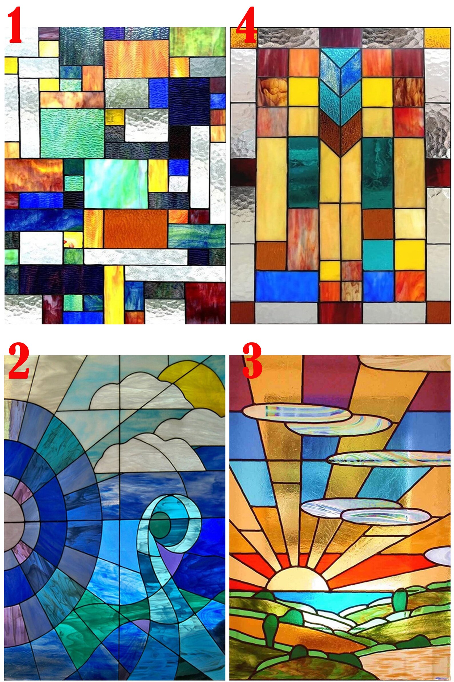 Custom Size Window Film Stained Glass Stickers Static Cling | Etsy