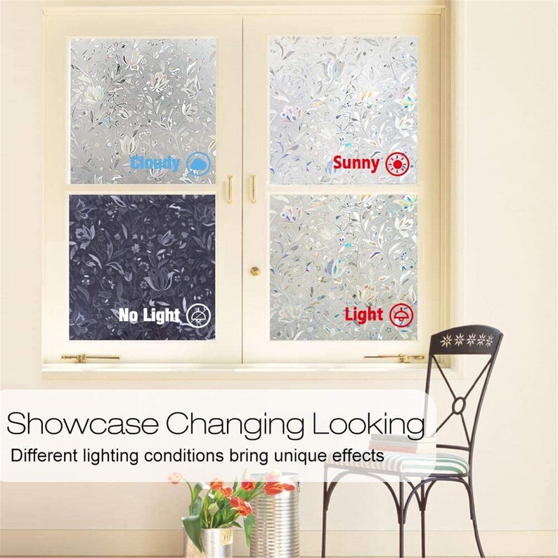 3D Privacy Window Film Self-adhesive Decorative Static Film | Etsy