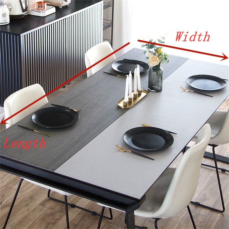 Creative Wood Grain PVC Leather Table Mat Waterproof Oilproof Heat ...