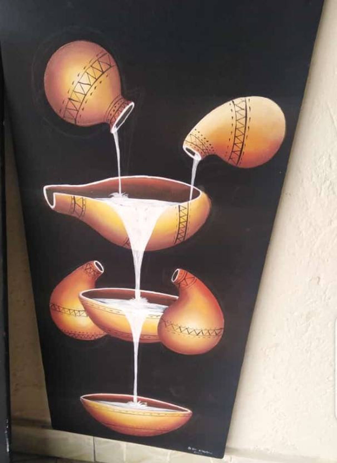African Calabash Drawing Oil Painting on Canvas With Free Shipping ...
