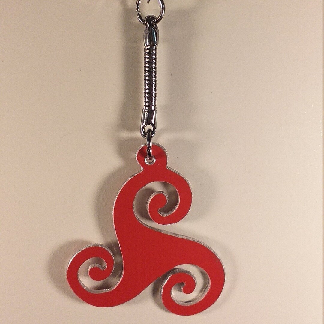 Triskel Key Ring Breton Symbol New Recycled Aluminum Cut and Engraved ...
