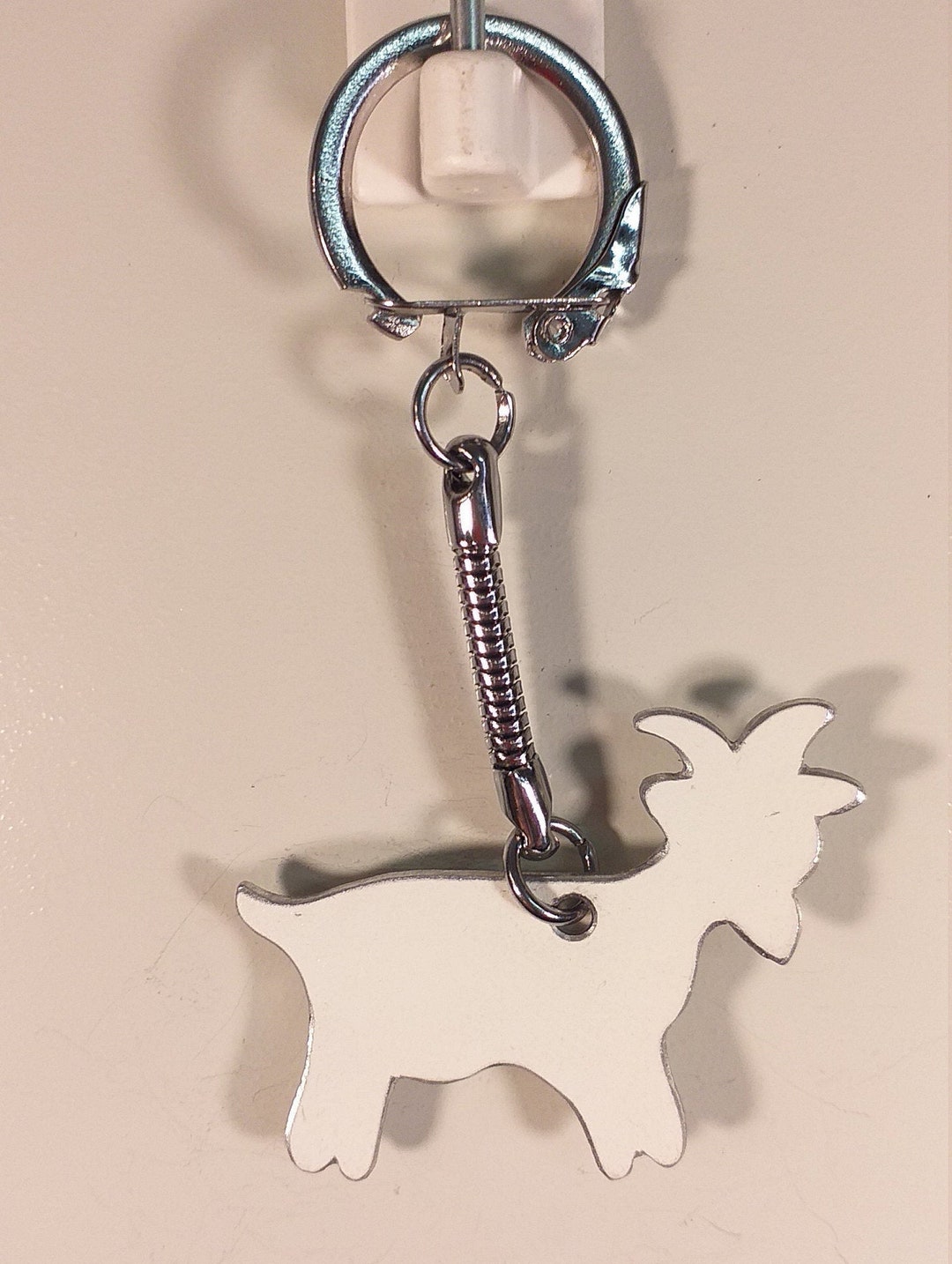Recycled Aluminum Goat Key Ring Cut and Engraved by Hand - Etsy