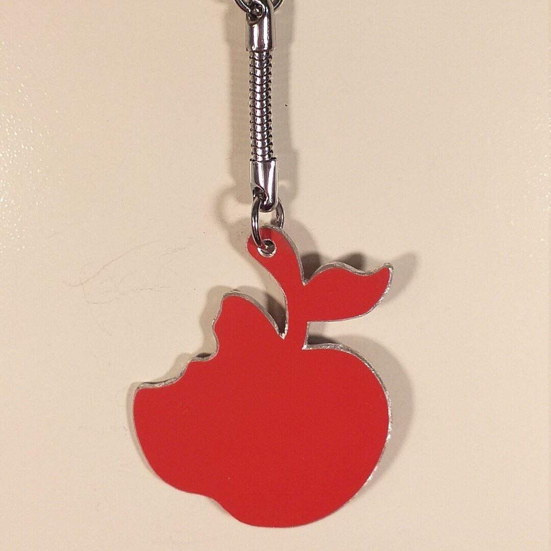Apple Key Ring Recycled Aluminum Cut and Engraved by Hand New Upcycled ...