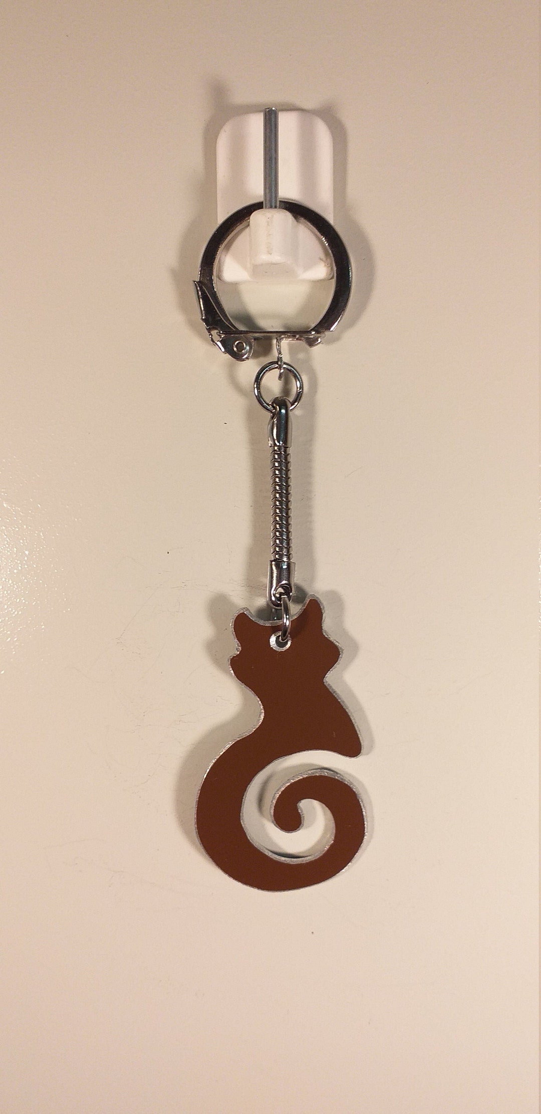 Twisted Cat Key Ring Recycled Aluminum Cut and Engraved by - Etsy