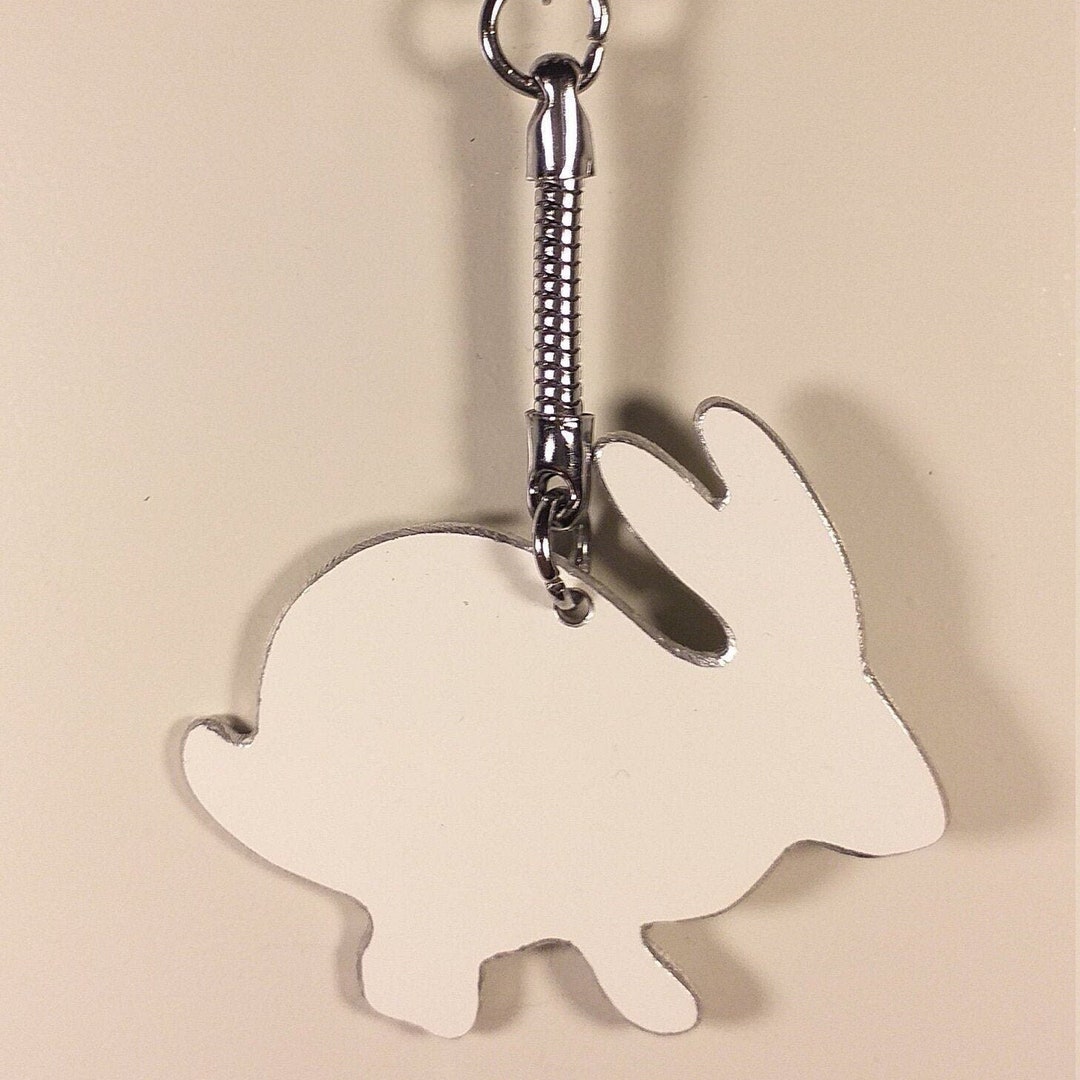 Recycled Aluminum Rabbit Key Ring Cut and Engraved by Hand New Upcycled ...