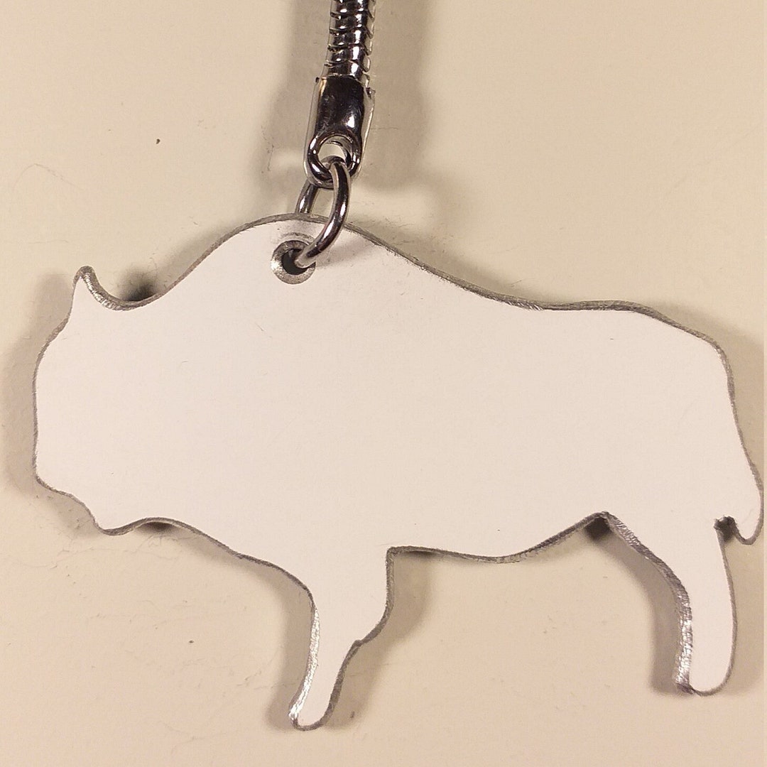Bison Key Ring Recycled Aluminum Cut and Engraved by Hand New Upcycled ...