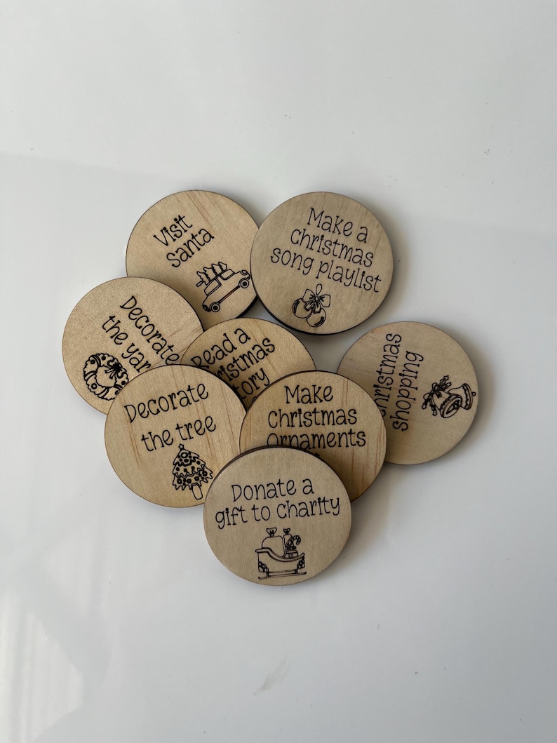 Christmas Advent Calendar Tokens - - Etsy