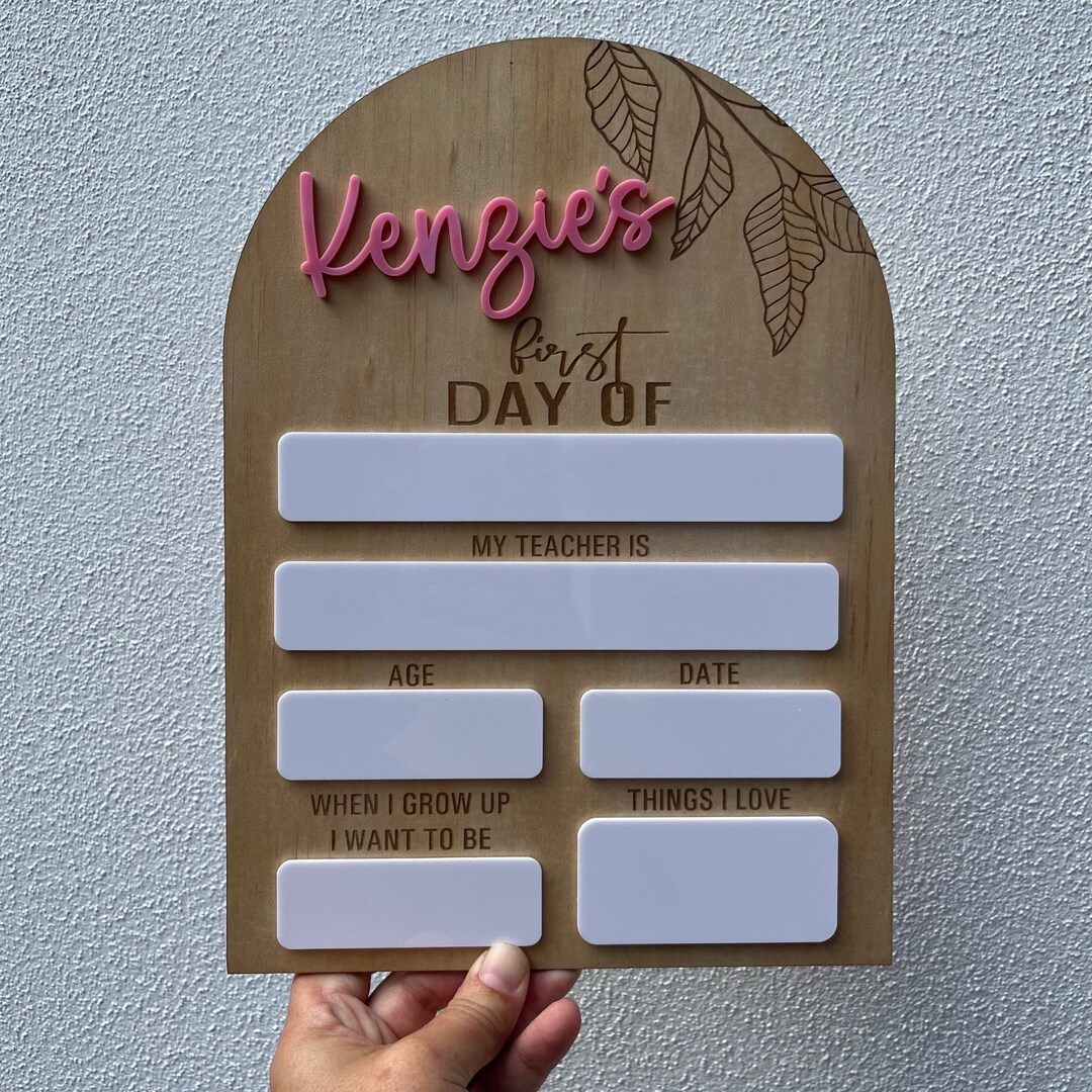 Personalised First Day of School Boards-my First Day Board-first Day ...