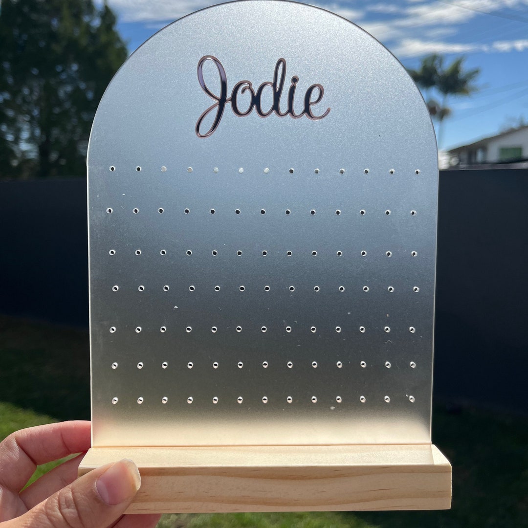 Earring Stand Personalised With 3d Lettering arched Earring - Etsy